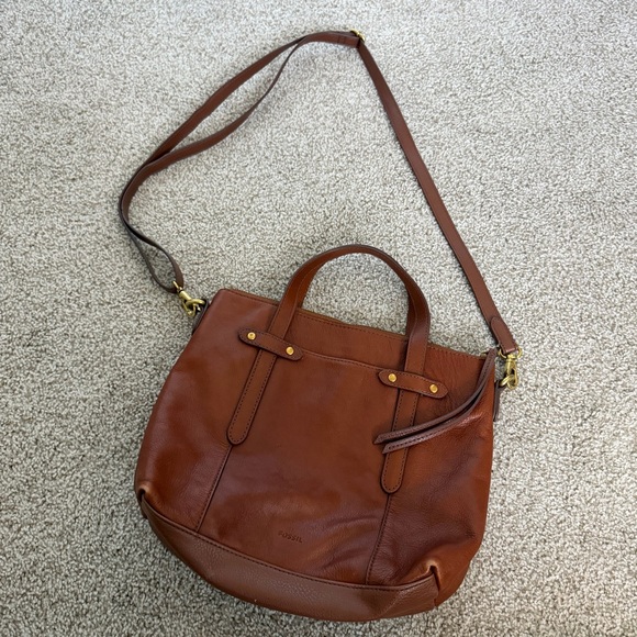 Fossil | Bags | Fossil Tan Leather Crossbody Bag Adjustable Removable ...
